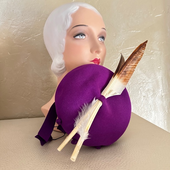 MERRIMAC HAT CORP. | Accessories | Wonderful 93s Purple Felt Tilt Hat ...